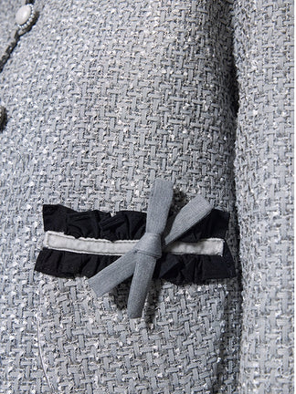 Small Fragrance Bow Cardigan Jacket & Pleated Skirt - DIDDI MODA ...