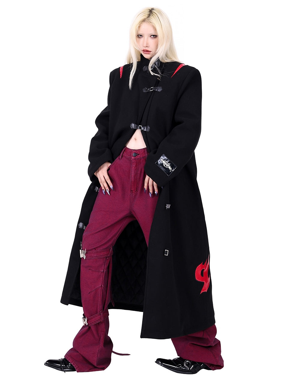 Flame Logo Long Coat -PinkSpink – ARCANA ARCHIVE